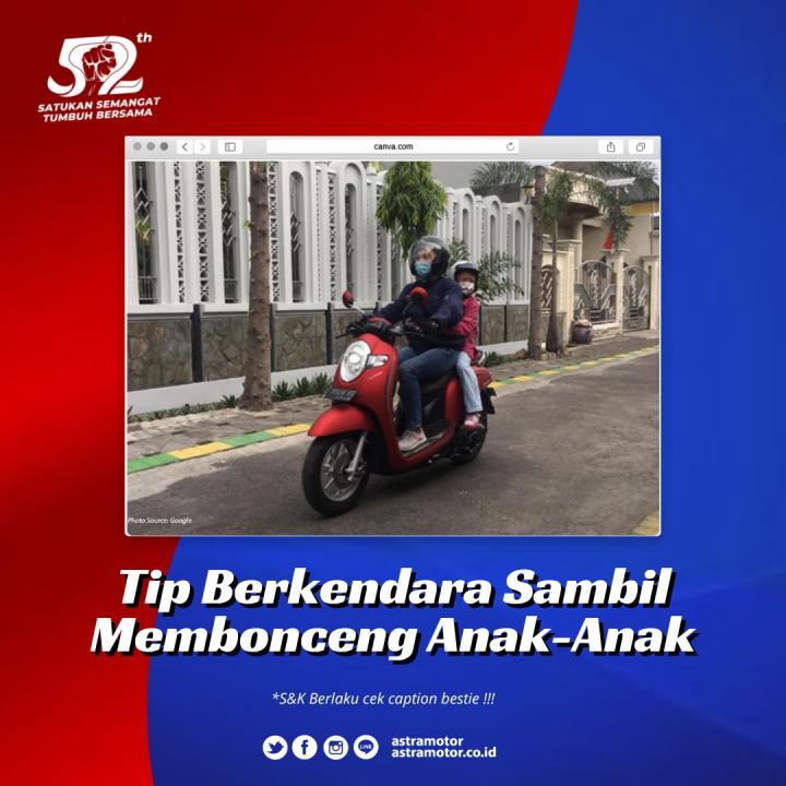 Tips Berkendara Sambil Membonceng Anak-Anak, Begini Persiapannya